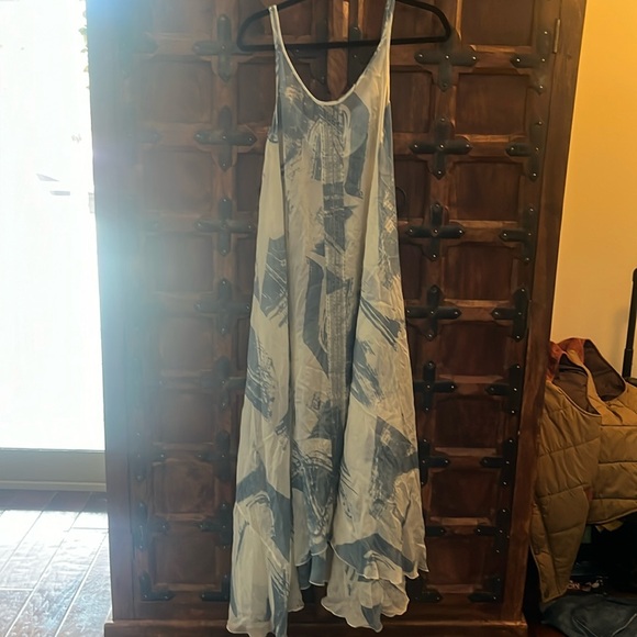 Johnny Was | Dresses | Johnny Was Blue And White Sheer Swim Suit ...